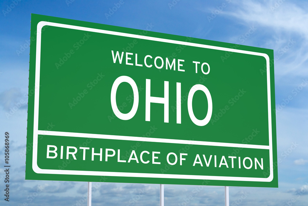 Welcome to Ohio state road sign Stock Illustration | Adobe Stock