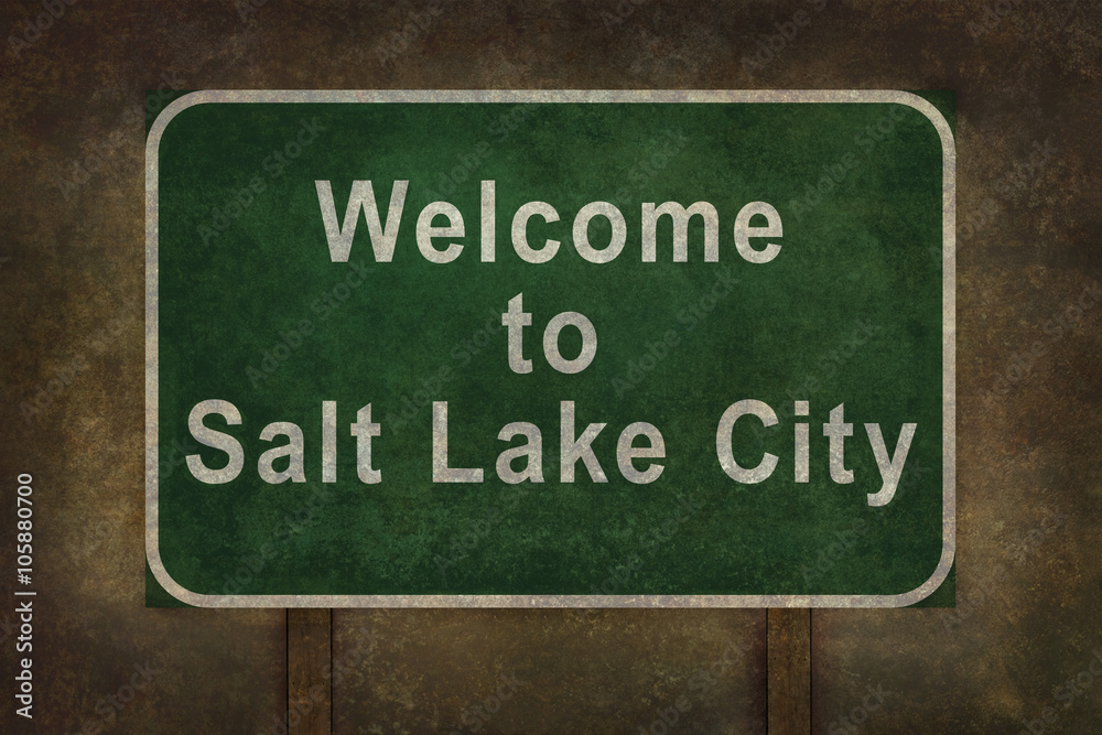 Welcome to Salt Lake City roadside sign illustration Stock Illustration ...