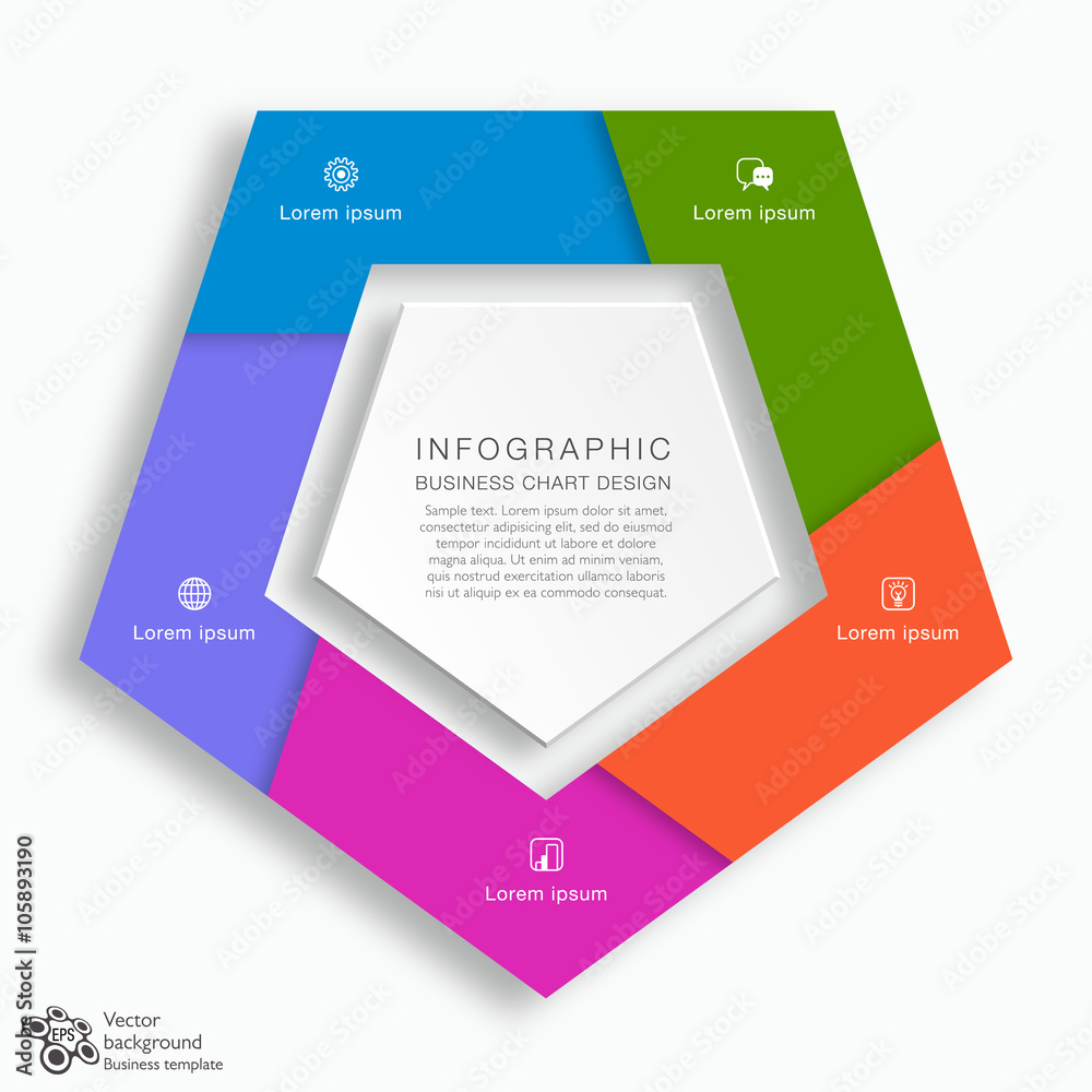 Infographic Vector Background 5-Step Process Stock Vector | Adobe Stock