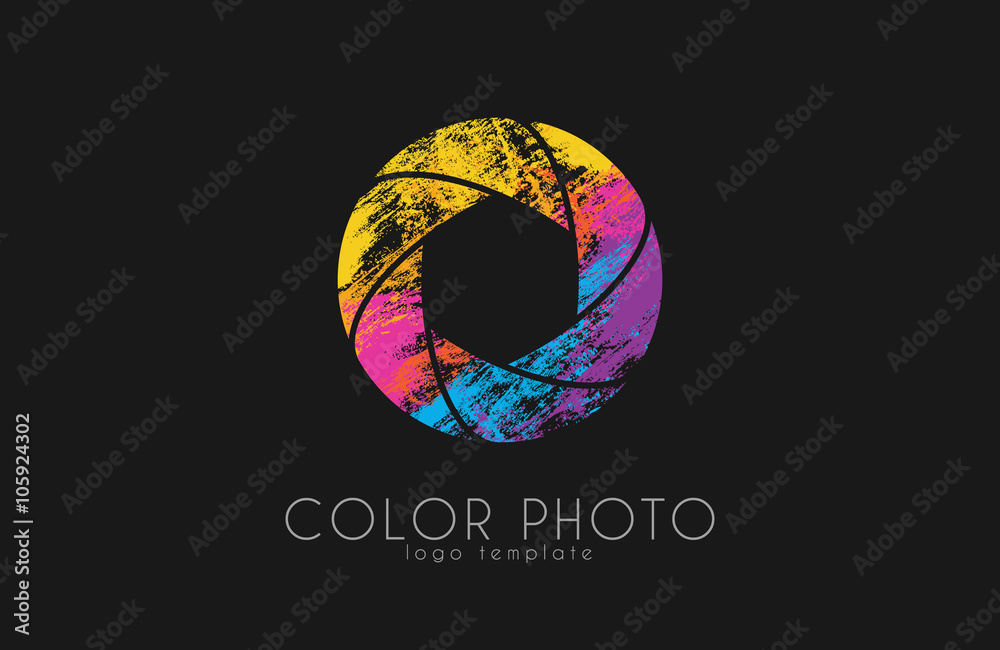 Shutter logo design. Photo logo. Creative logo. Color shutter. Stock ...
