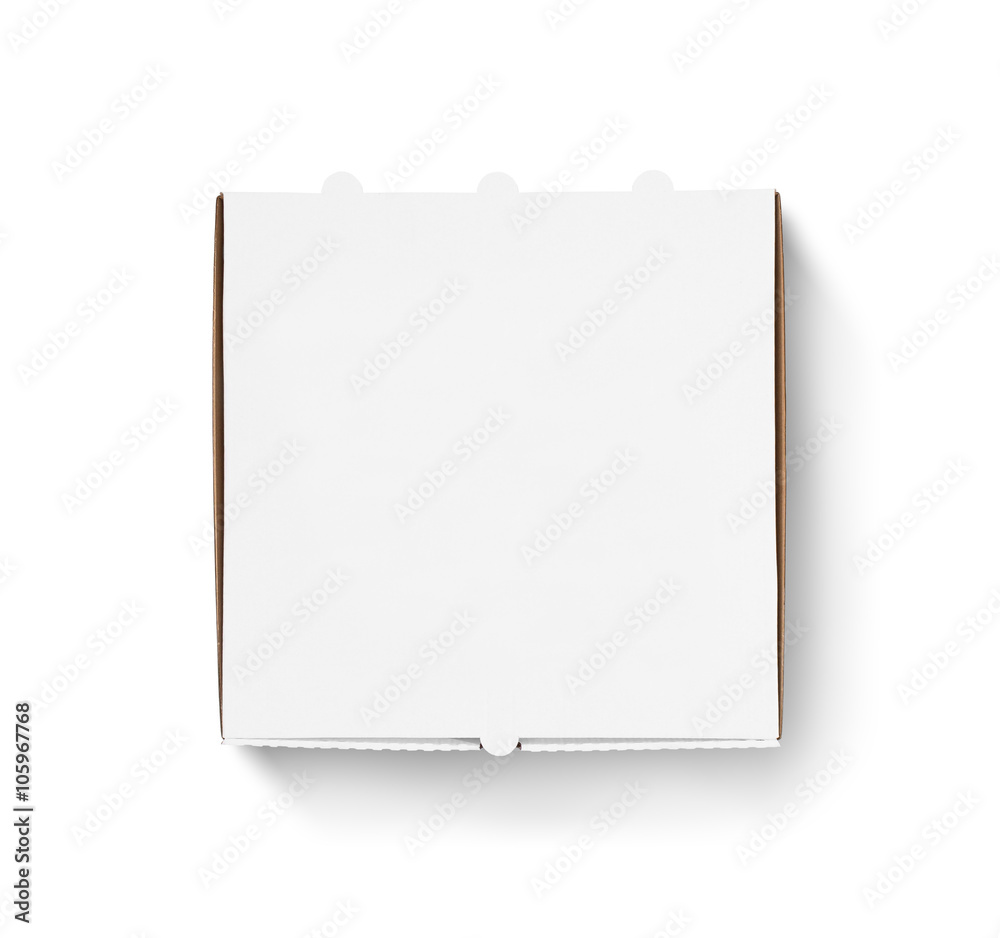 Blank pizza box design mock up top view isolated. Carton packaging. Stock Photo | Adobe Stock