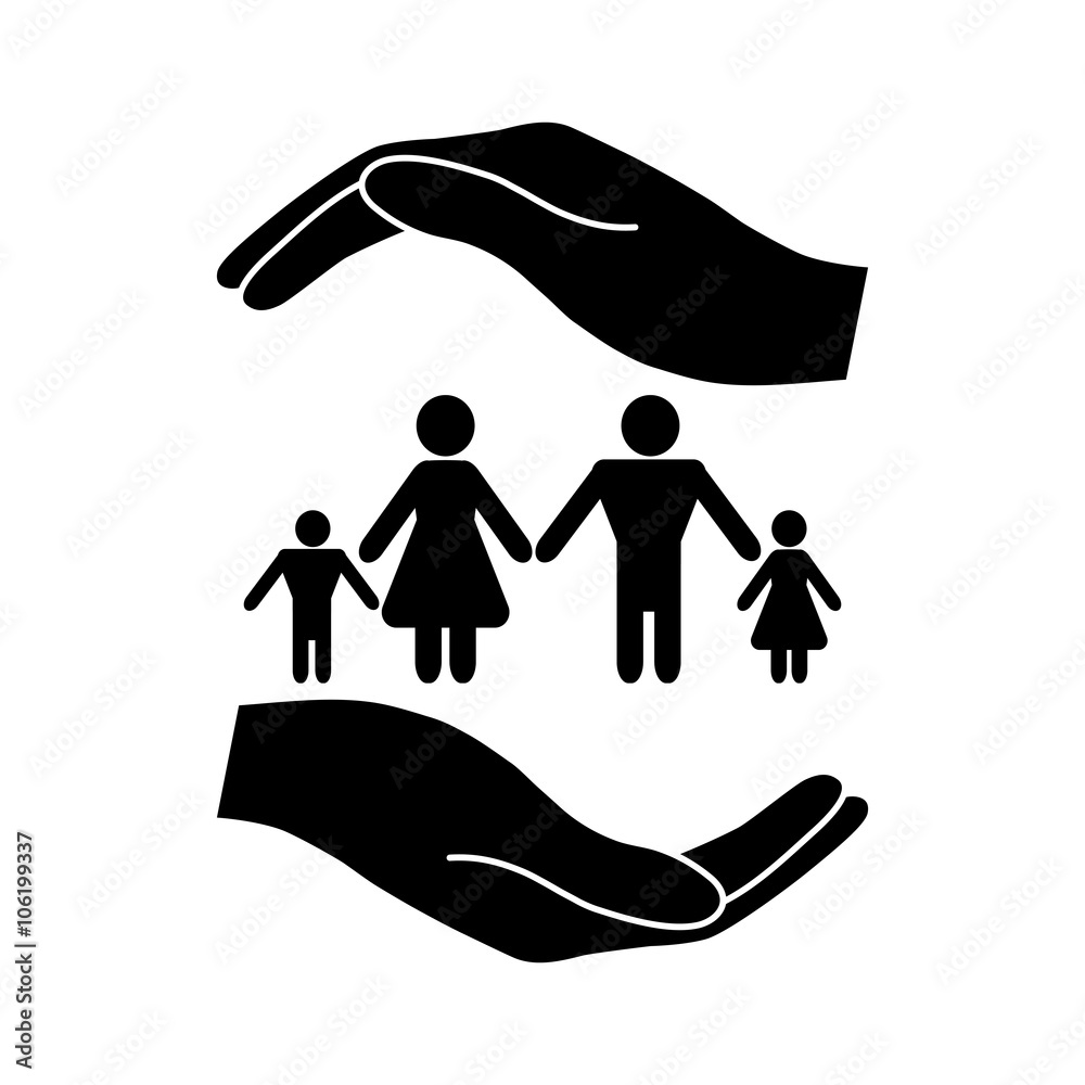 Hands holding a symbol of family. Family protect icon. Stock Vector ...