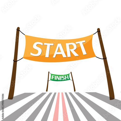 illustration of transparency of Start and Finish in cartoon style Stock ...