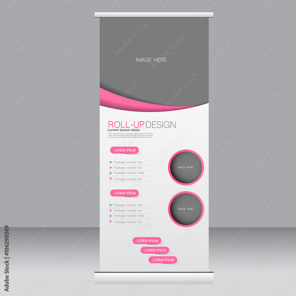 Roll up banner stand template. Abstract background for design, business, education ...