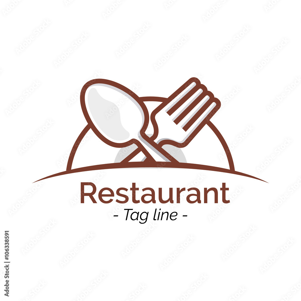 Restaurant Cafe Logo icon flat design inspiration, Vector illustration ...