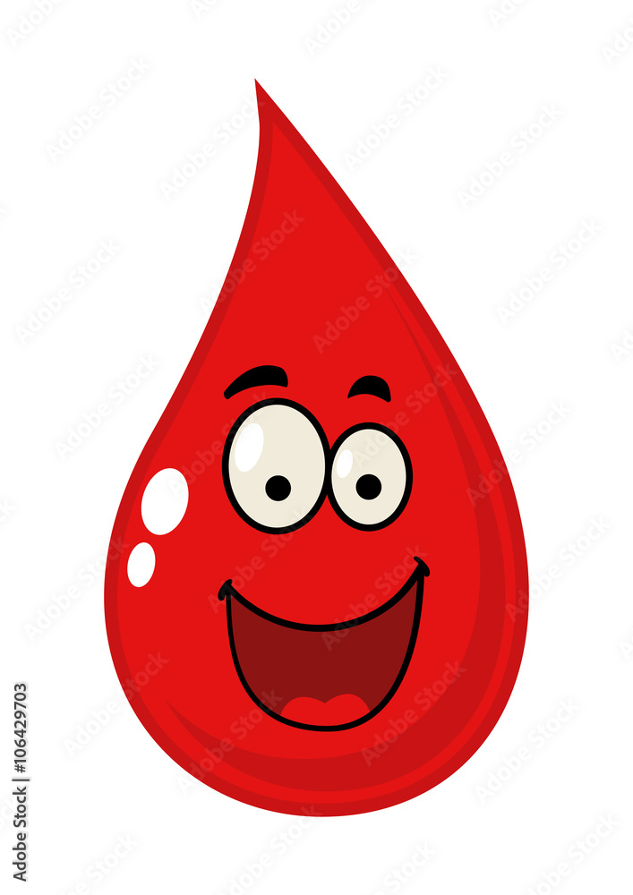 Cartoon illustration of a blood drop Stock Vector | Adobe Stock