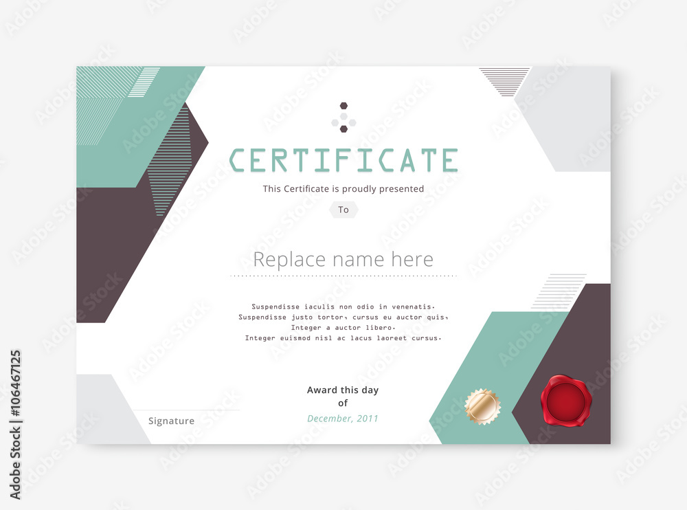 Diploma certificate template design with internation print scale Stock ...