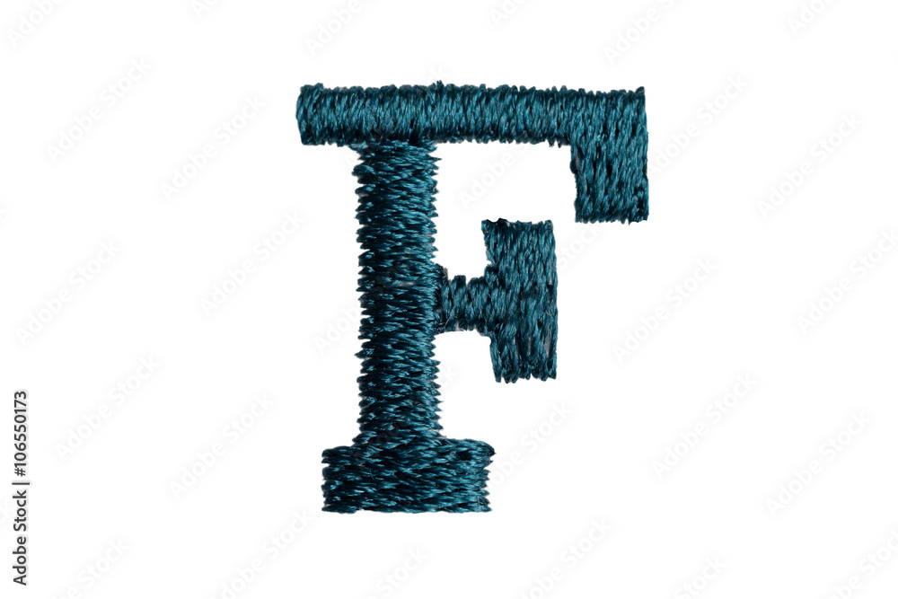 Embroidery Designs alphabet F isolate on white background Stock Photo ...