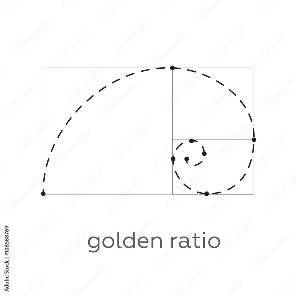 Symbol of the golden ratio tattoo black lines Stock Vector | Adobe Stock