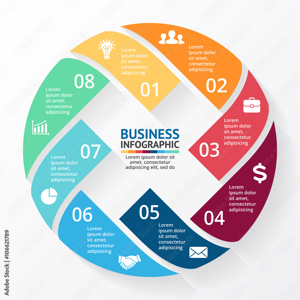 Vector circle arrows X infographic, diagram, graph, presentation, chart ...