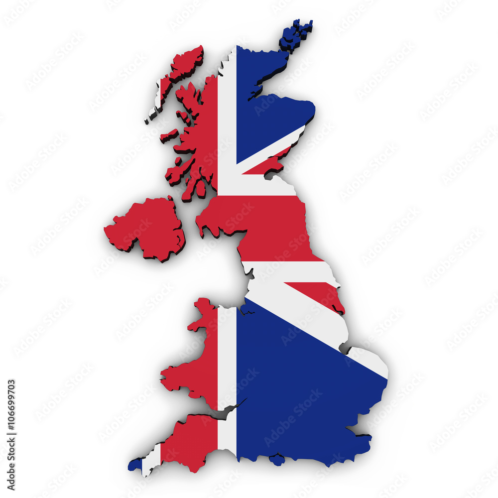 UK Map Shape Union Jack Flag Stock Illustration | Adobe Stock