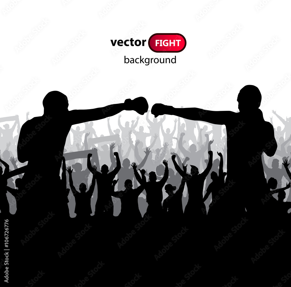 Posters with fighters and cheering fans Stock Vector | Adobe Stock