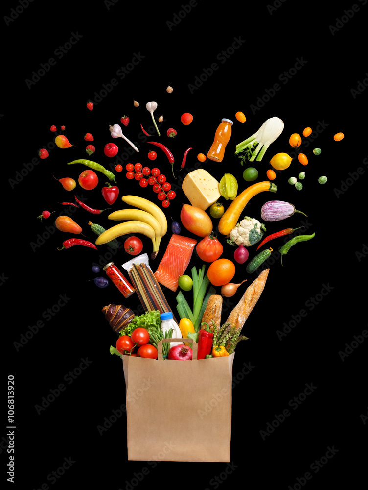 Deluxe food in package. Studio photography of different fruits and ...