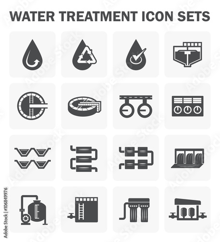 Water treatment icon and process, That removes contaminants and ...