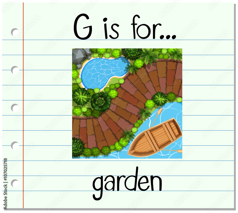 Flashcard letter G is for garden Stock Vector | Adobe Stock