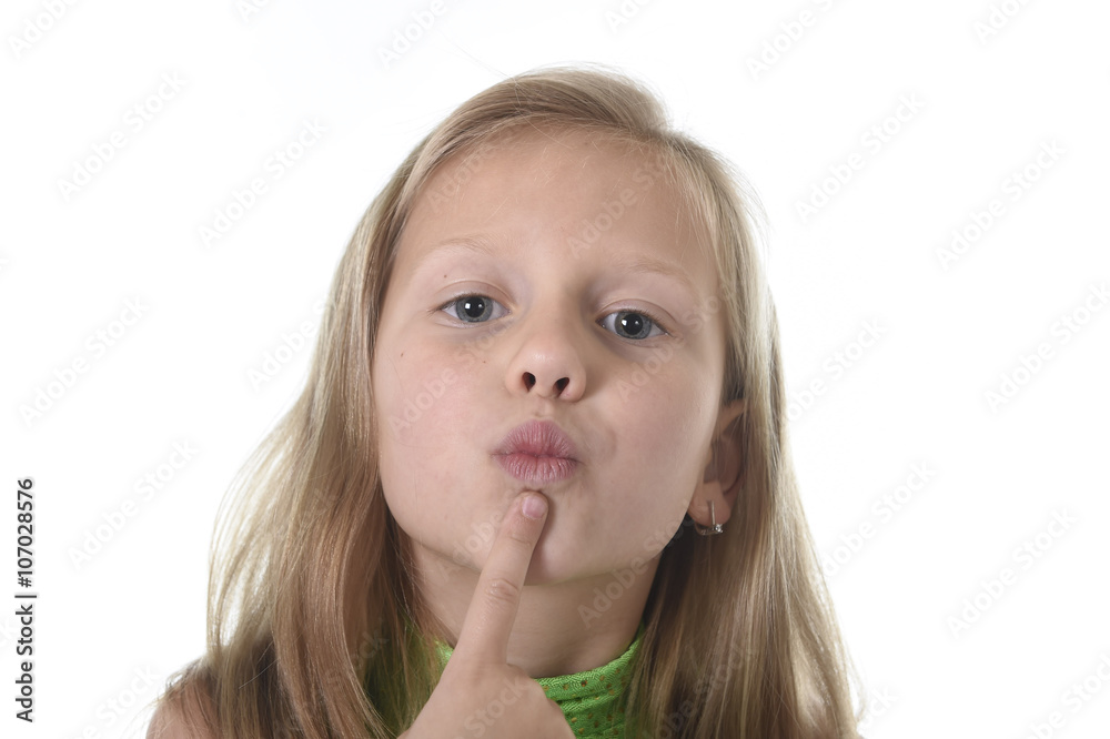 cute little girl showing her lips in body parts learning school chart ...