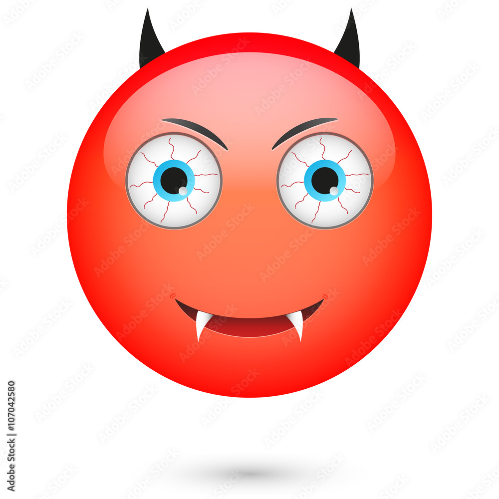 Devil emoticon. Isolated vector illustration on white background Stock ...