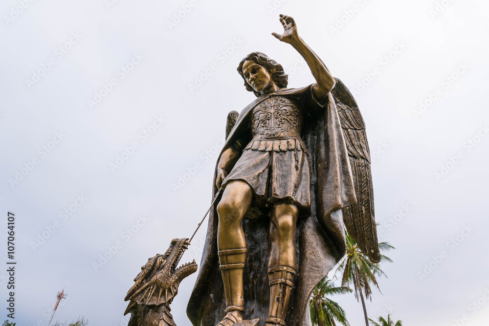 Archangel Michael Sculpture, The archangel at Wooden church (Unseen ...