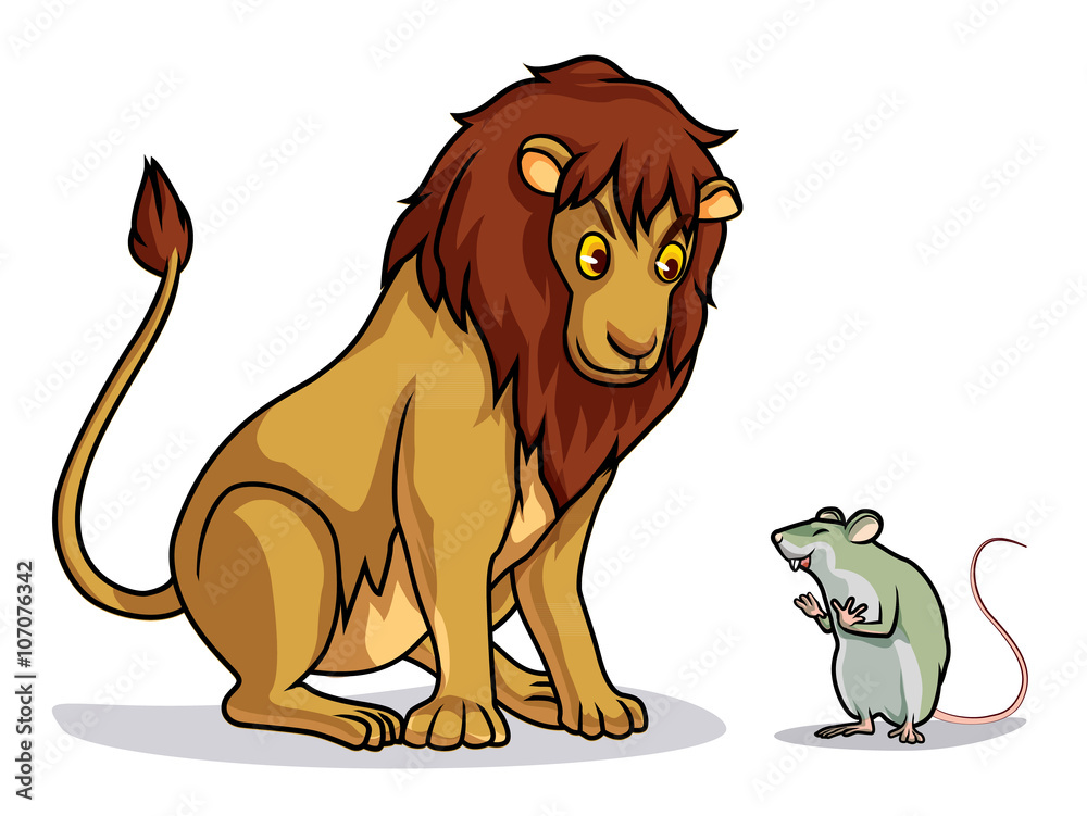 lion and rat colorful Stock Vector | Adobe Stock