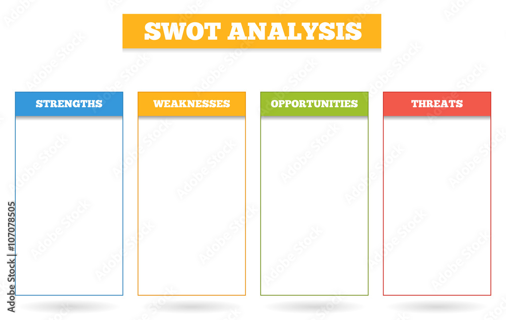 Simple colorful chart for SWOT analysis Stock Vector | Adobe Stock