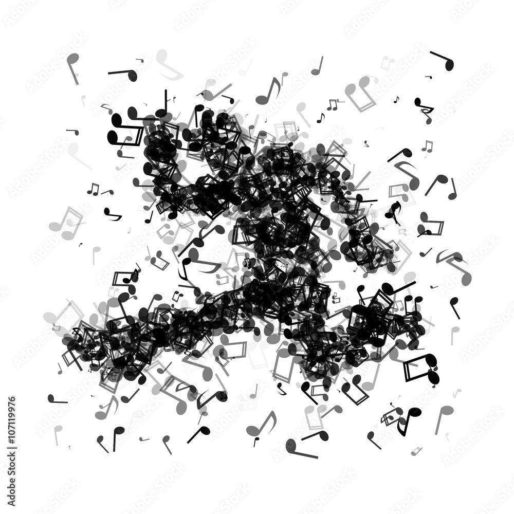 Man made of music notes dancing Stock Vector | Adobe Stock