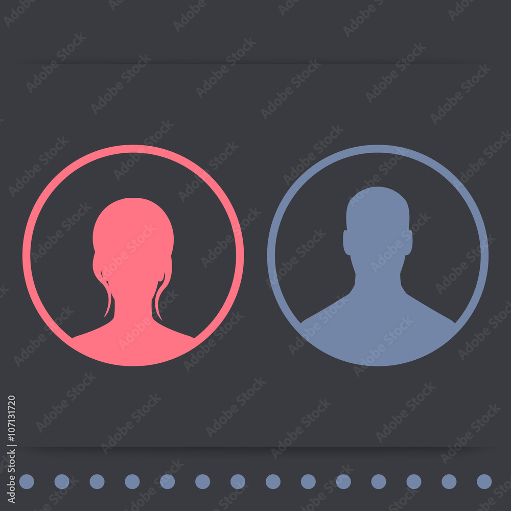 Avatars icons, boy and girl, pictograms, icons for login page, website ...