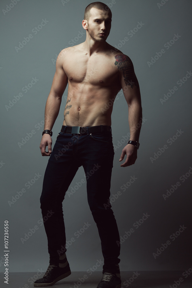 Bodybuilding, body sculpture concept. Male model with perfect body ...