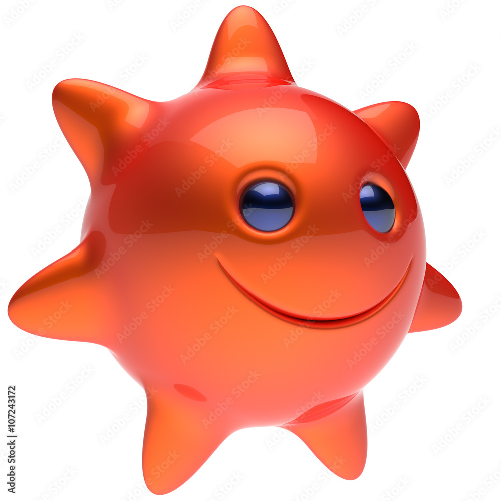 Ilustrace Smiley star sun face cheerful summer smile cartoon ball ...