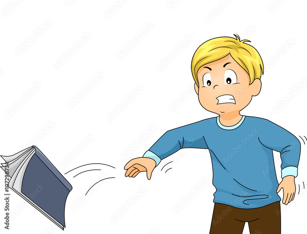 Kid Boy Book Throw Stock Vector | Adobe Stock