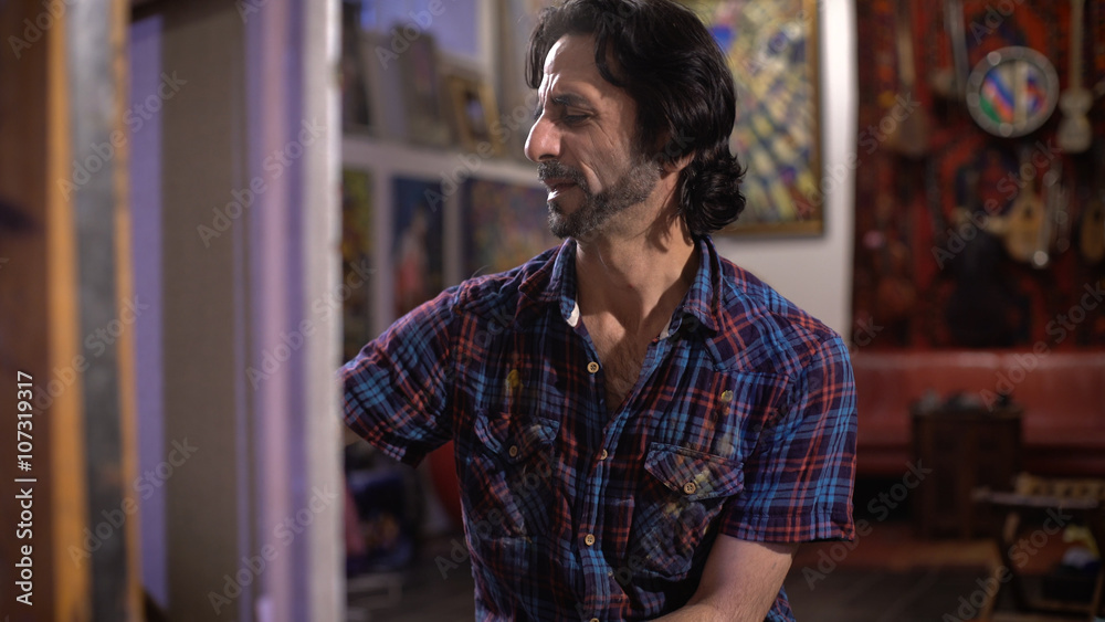 Detachment. Artist process of painting a picture Stock Photo | Adobe Stock