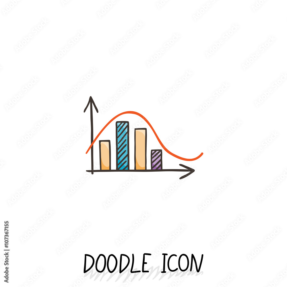Vector doodle diagram icon. Chart with columns. Stock Vector | Adobe Stock