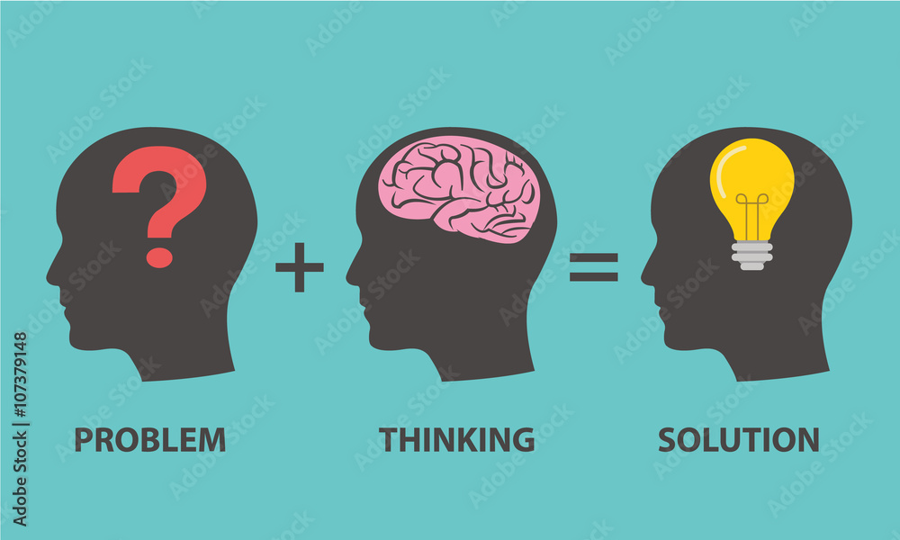 Problem Solution Concept Showing Problems Solving Using Brain By Thinking And Creativity 素材庫插圖
