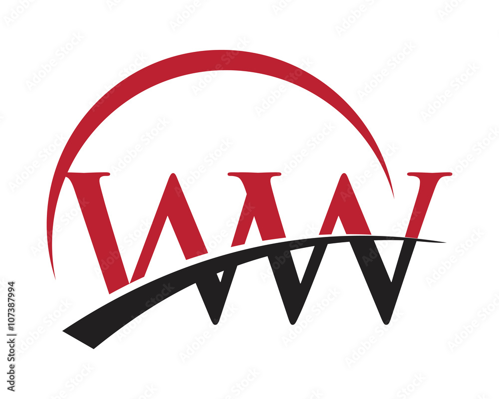 WW red letter logo swoosh Stock Vector | Adobe Stock