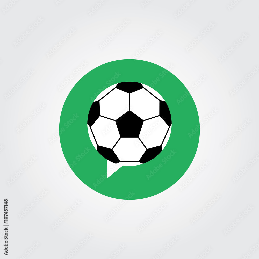Soccer ball Chat Icon Logo template. flat design.Football soccer ball ...
