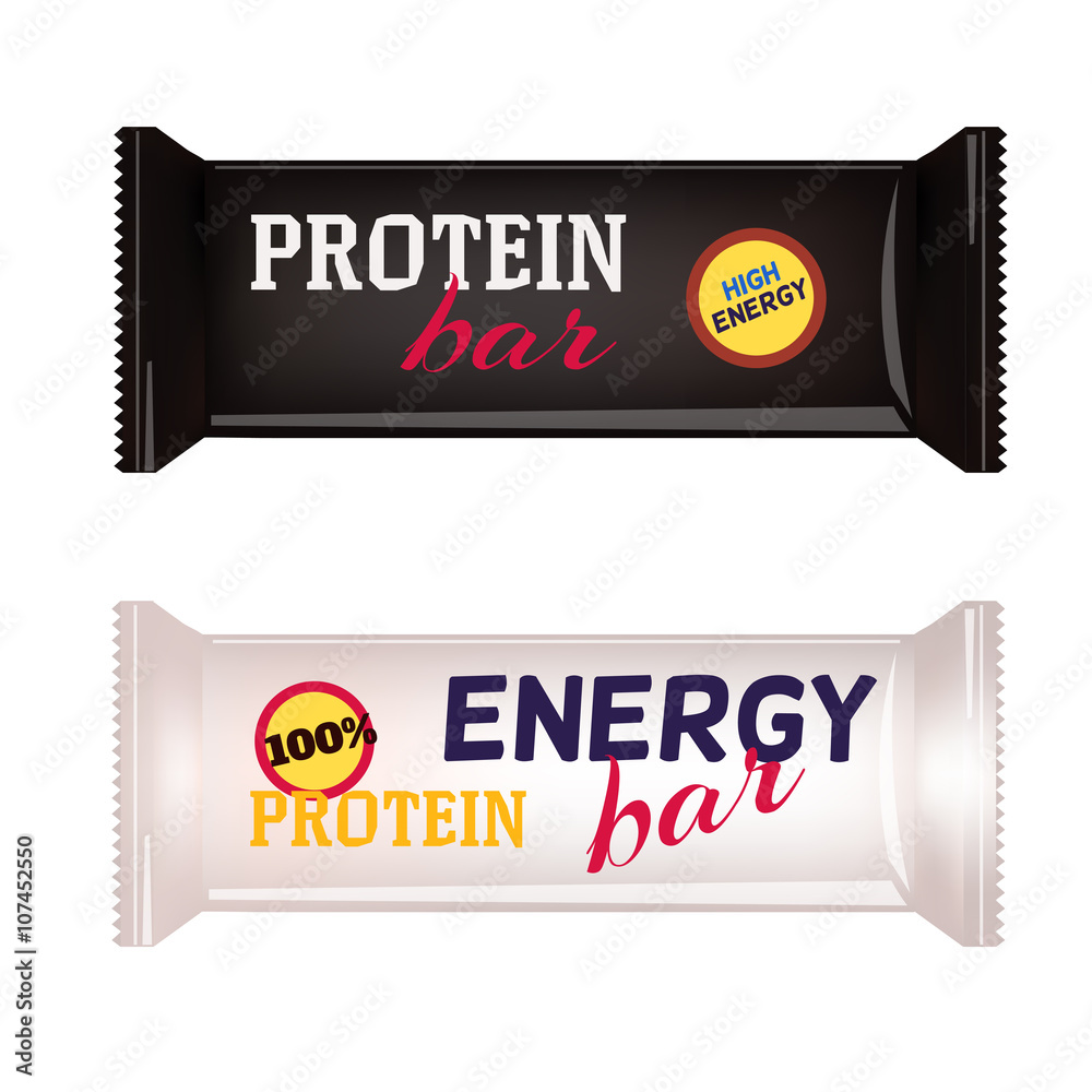 Vector Food Packaging For Protein Bar, Biscuit, Wafer, Crackers, Sweets ...