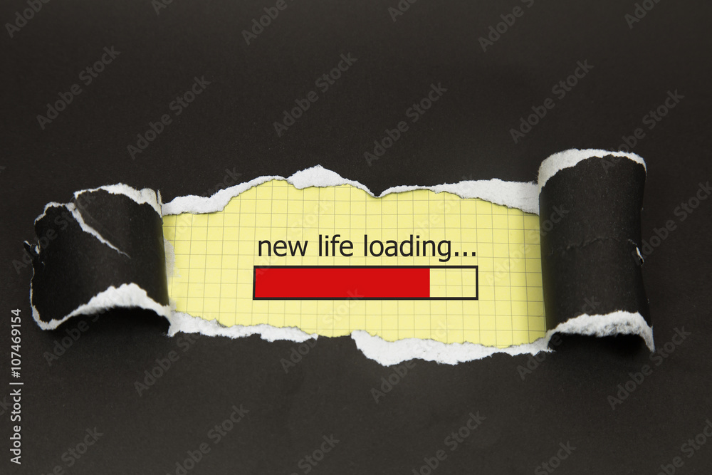 Design of progress bar, new life loading with black torn paper Stock ...