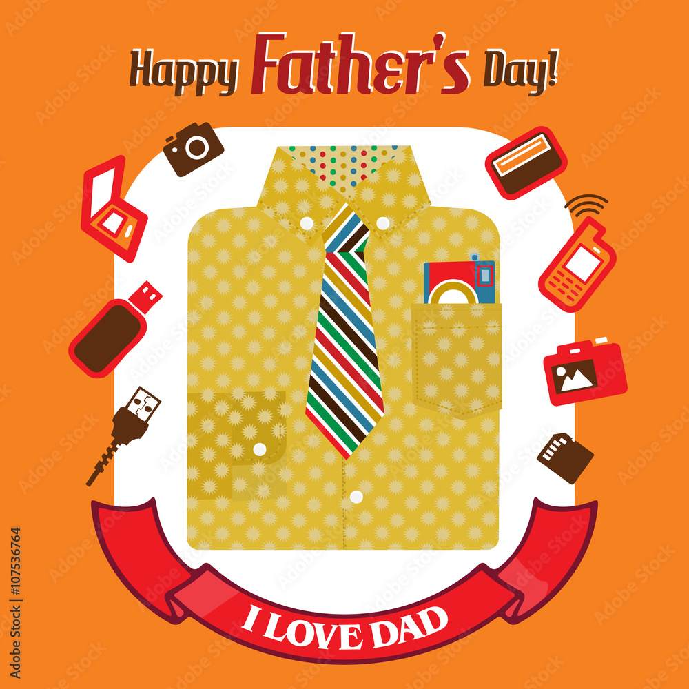 Objects associated with dad placed with the text Happy Fathers day on ...