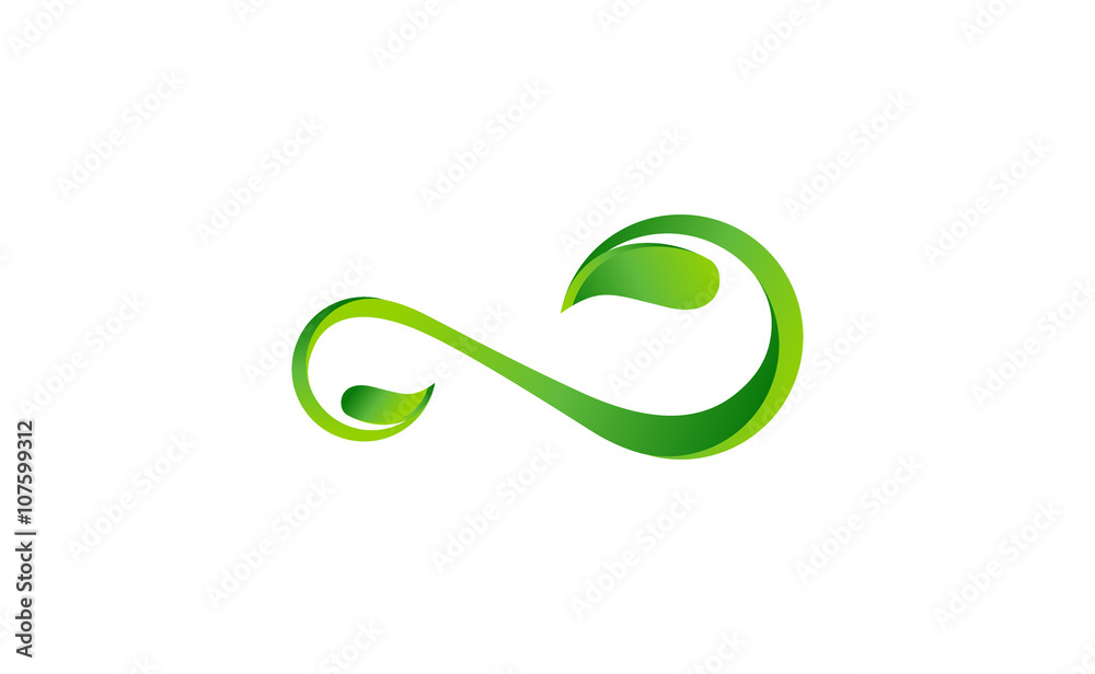 infinity leaf plant logo, leaves infinity symbol icon vector design ...