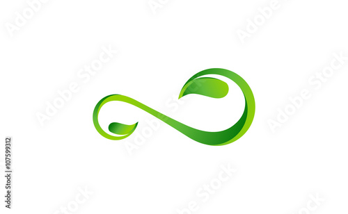 infinity leaf plant logo, leaves infinity symbol icon vector design ...