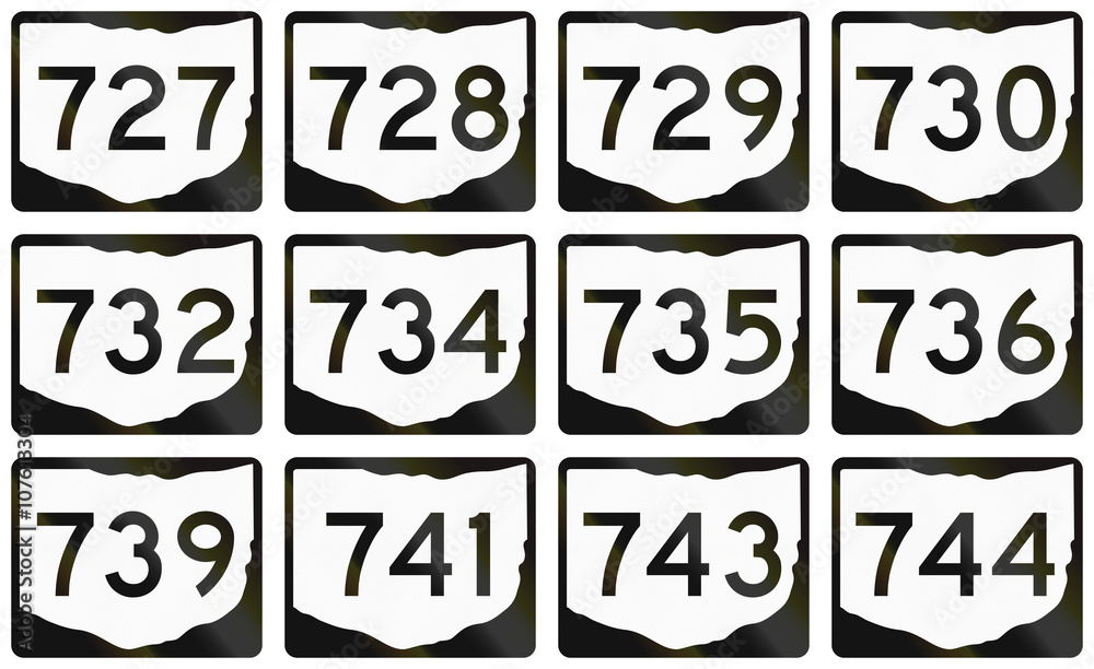 Collection of Ohio Route shields used in the United States Stock ...