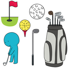 Golf Cartoon Art Deco Free Stock Photo - Public Domain Pictures