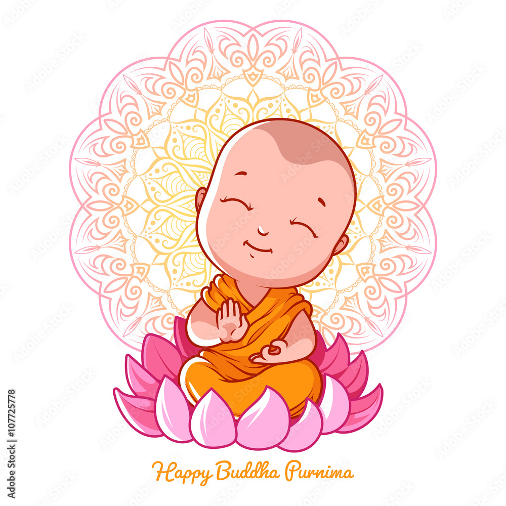 Greeting card for Buddha birthday. Stock Vector | Adobe Stock