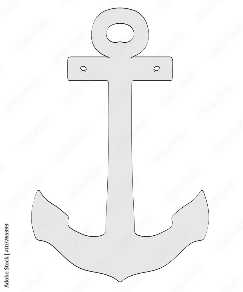 2d cartoon illustration of ship anchor Stock Illustration | Adobe Stock