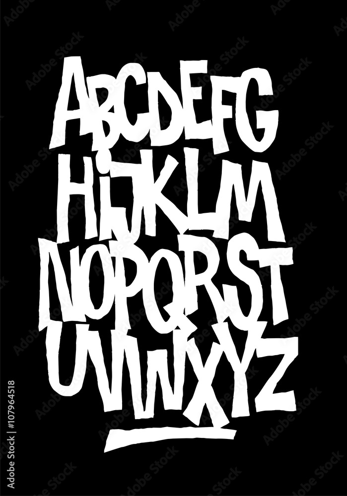 Hand lettering font. Vector alphabet Stock Vector | Adobe Stock