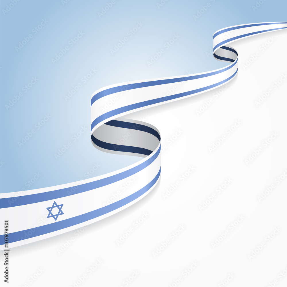 Israeli flag background. Vector illustration. Stock Vector | Adobe Stock