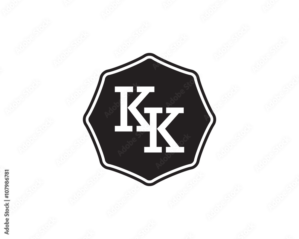 KK retro initial monogram letter logo. vintage label typography. Stock ...