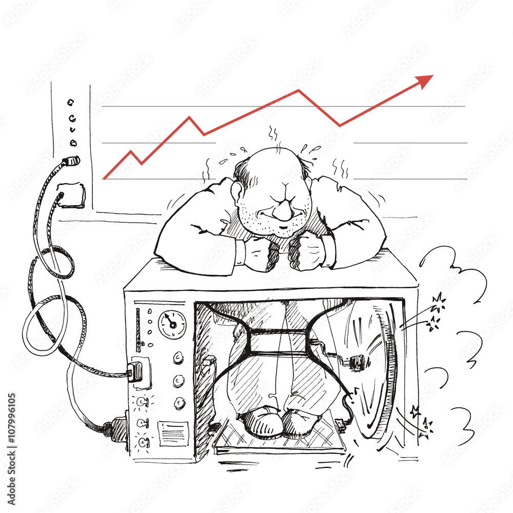 Comic illustration on a theme Productivity, work efficiency ...