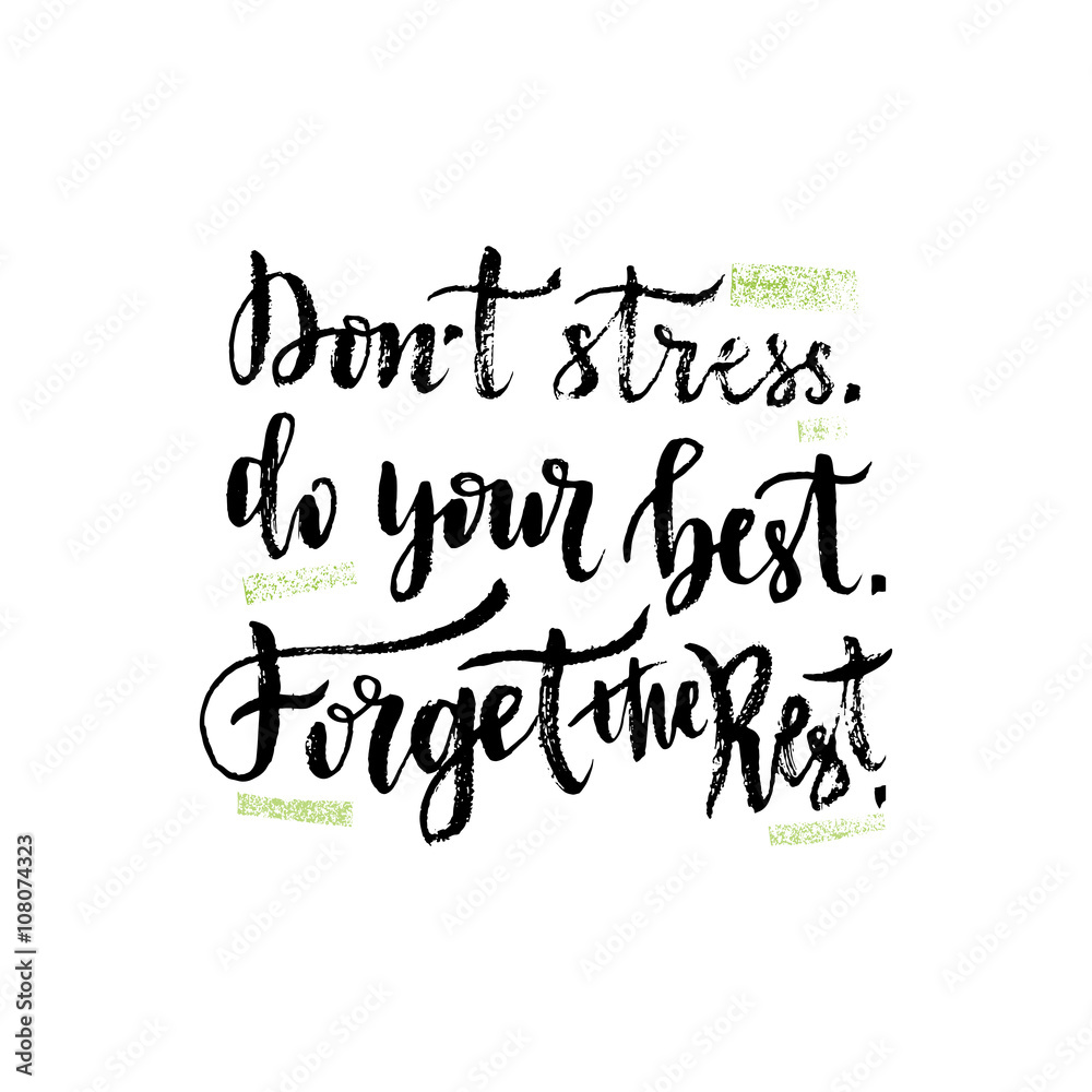 Vector hand lettering. Inspirational quote. Vector illustration with ...