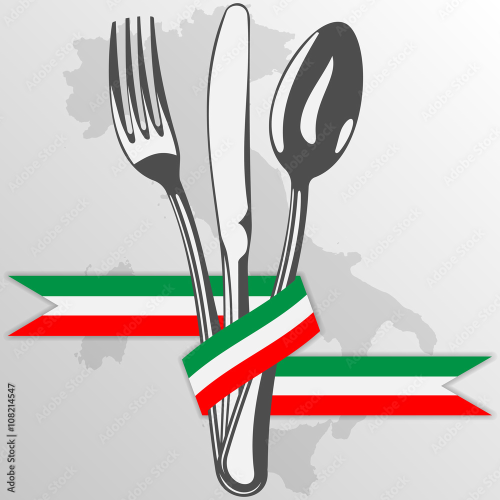 Menu. Cover for restaurants and cafes Italian cuisine. Logo. Stock ...