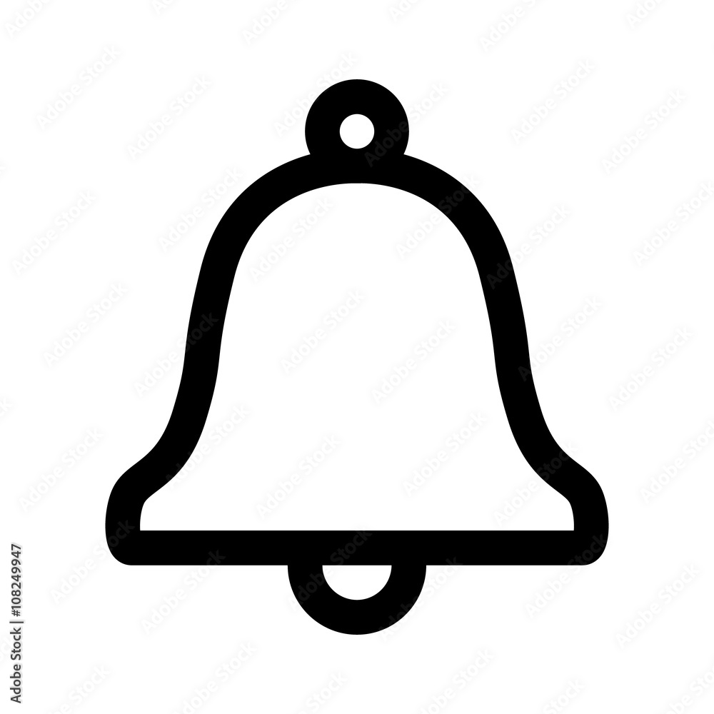 Message notification bell outline flat icon for apps Stock Vector ...